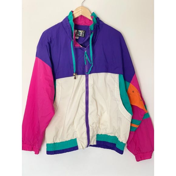 Vintage | Jackets & Coats | Vintage 0 Nylon Multi Color Jacket Size Xl Stranger Things Vibe ...